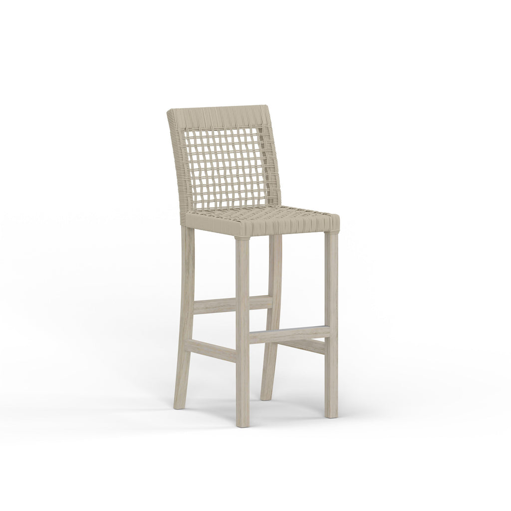 Seward Outdoor Bar Chair - Luxury Gray Teak Outdoor Bar Stool – HC ...