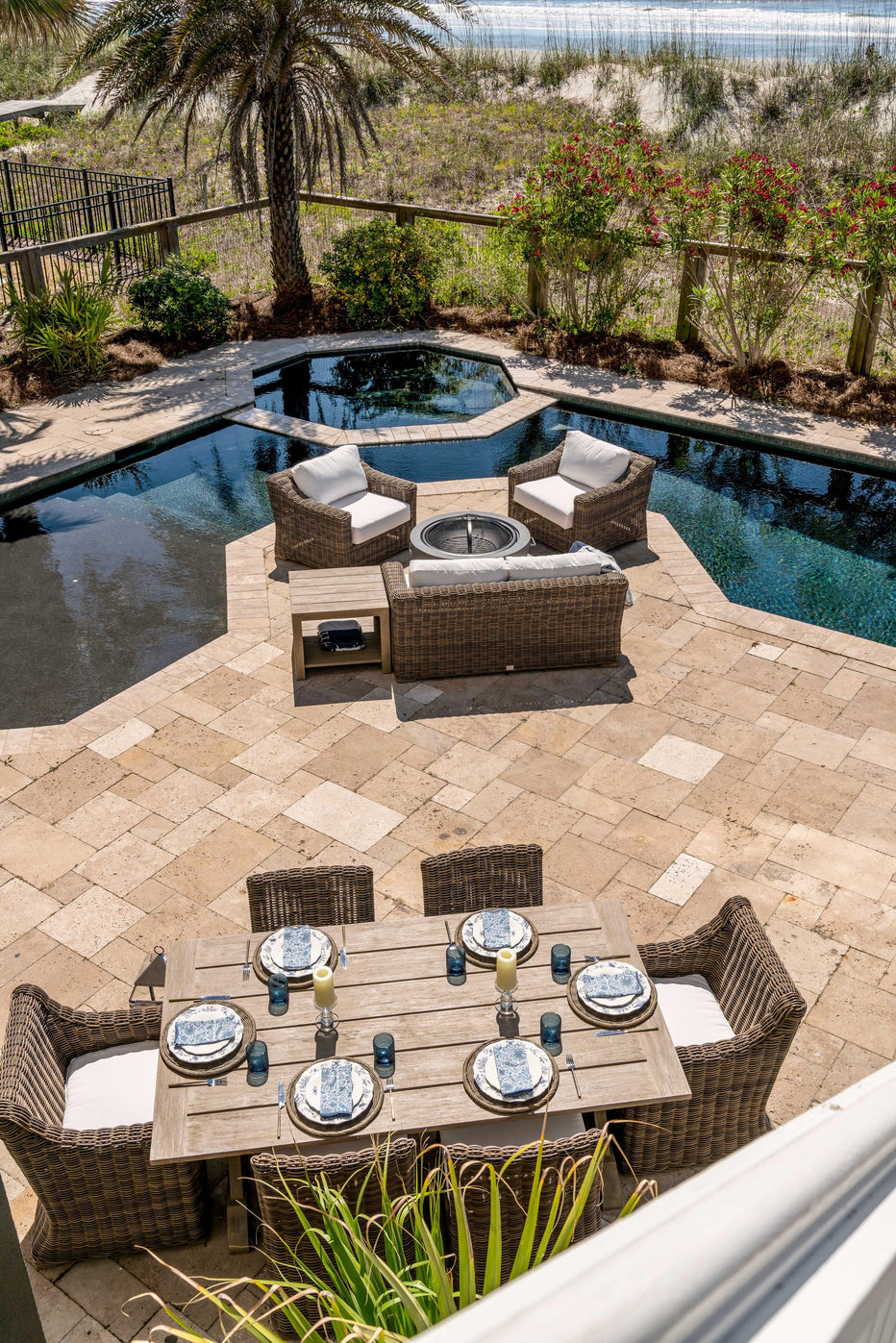 Newport Outdoor Trestle Dining Table - Grey Trestle Table – HC Luxury ...